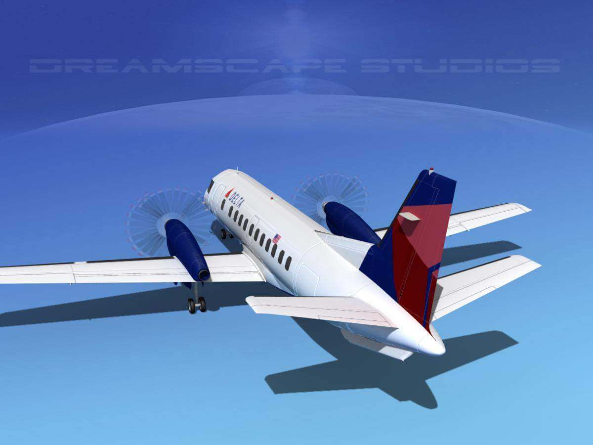 SAAB SF340 Delta Connection - 3D Model by Dreamscape Studios