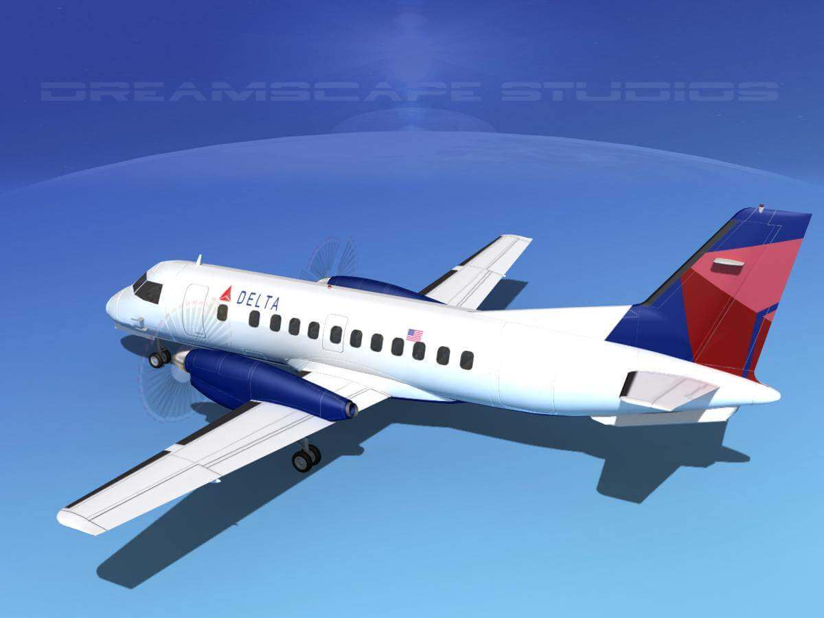 SAAB SF340 Delta Connection - 3D Model by Dreamscape Studios