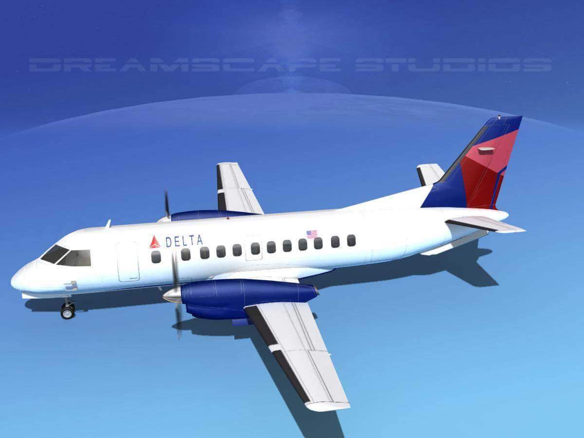 SAAB SF340 Delta Connection - 3D Model by Dreamscape Studios