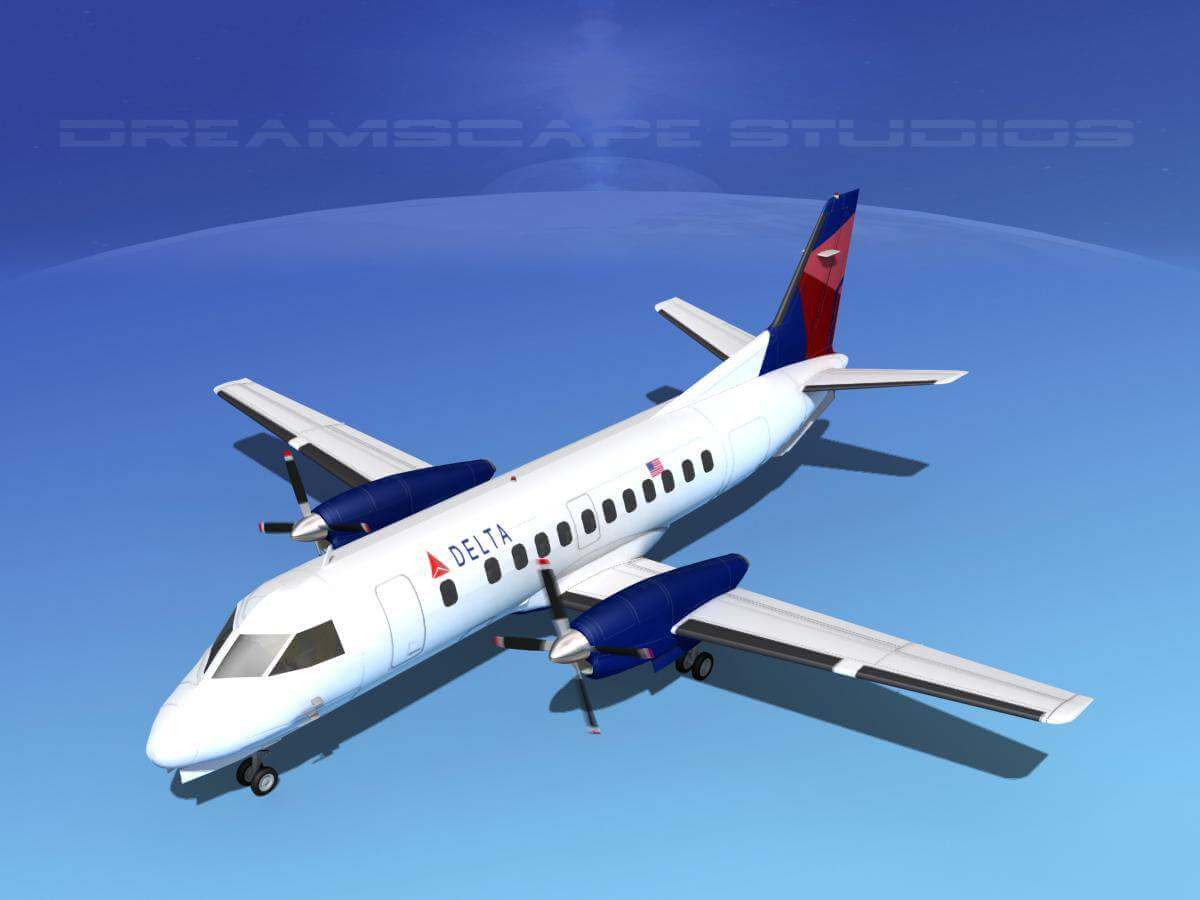 SAAB SF340 Delta Connection - 3D Model by Dreamscape Studios