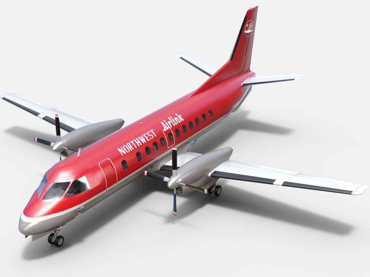 SAAB SF340 Northwest - 3D Model by Dreamscape Studios