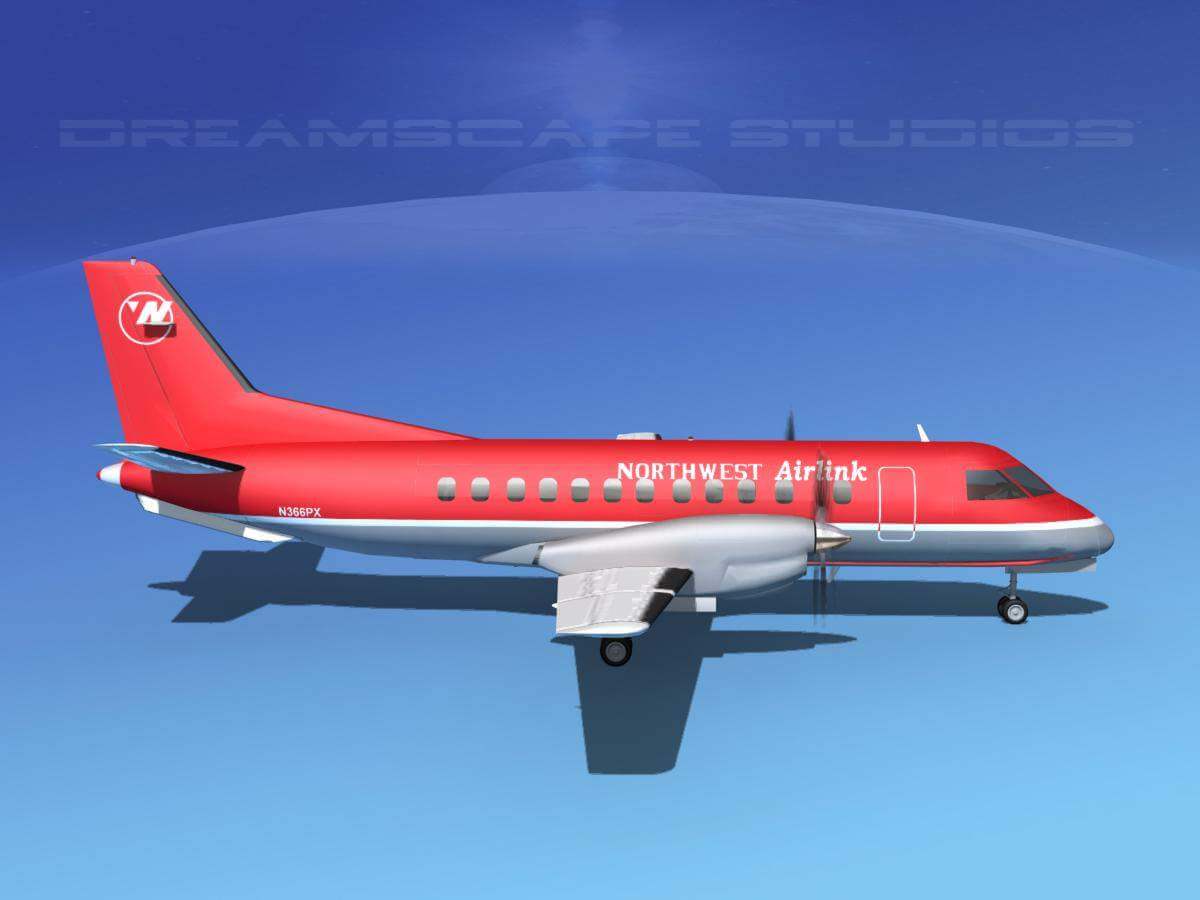 SAAB SF340 Northwest - 3D Model by Dreamscape Studios