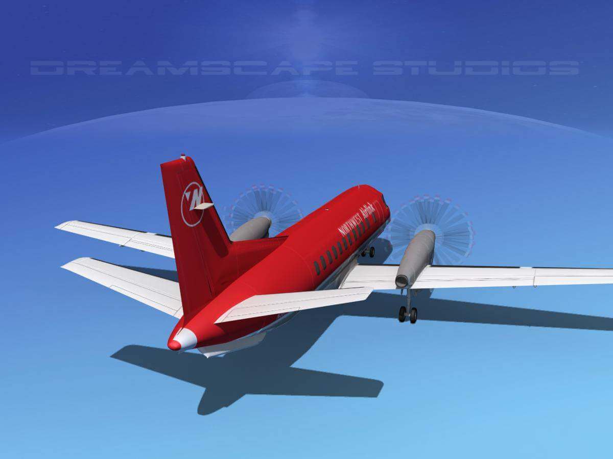 SAAB SF340 Northwest - 3D Model by Dreamscape Studios