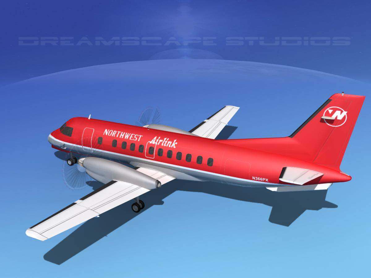 SAAB SF340 Northwest - 3D Model by Dreamscape Studios