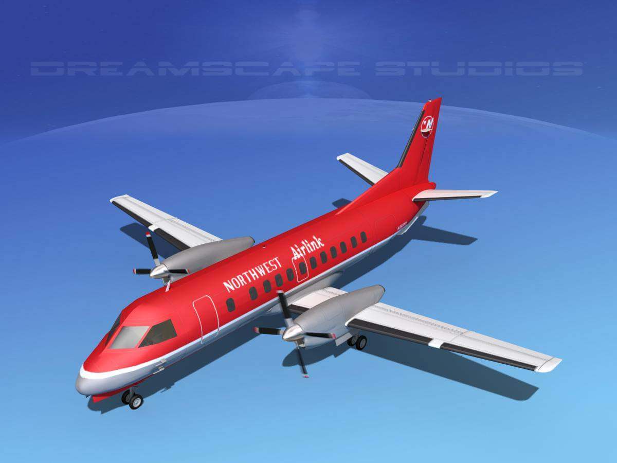 SAAB SF340 Northwest - 3D Model by Dreamscape Studios
