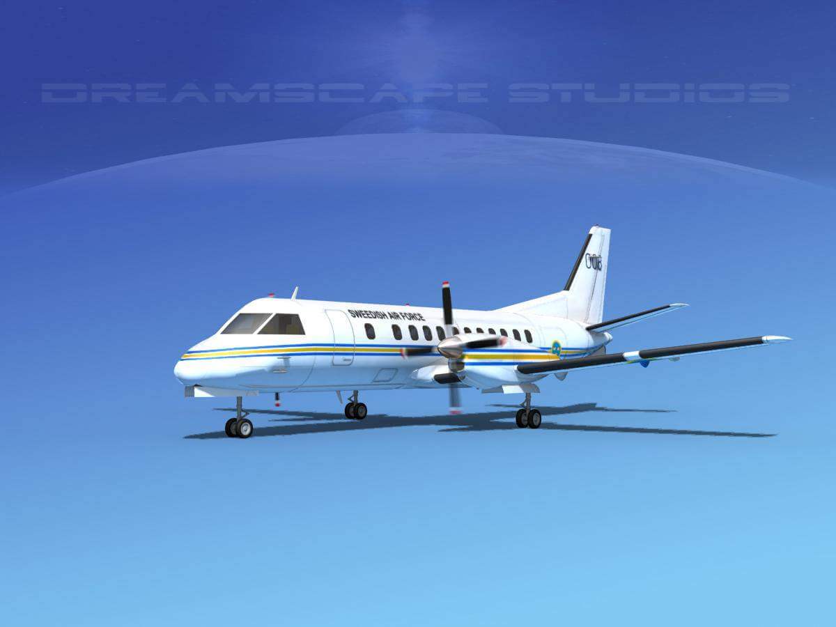 SAAB SF340 Swedish Air Force - 3D Model by Dreamscape Studios