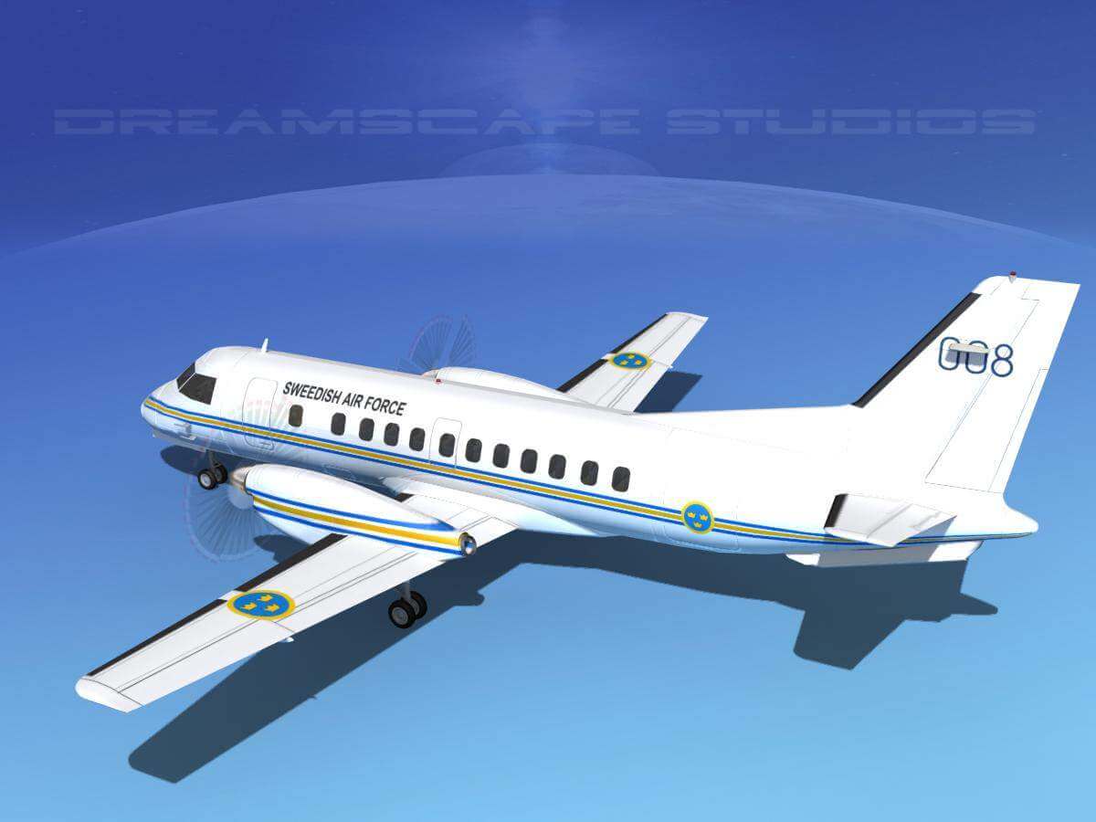 SAAB SF340 Swedish Air Force - 3D Model by Dreamscape Studios