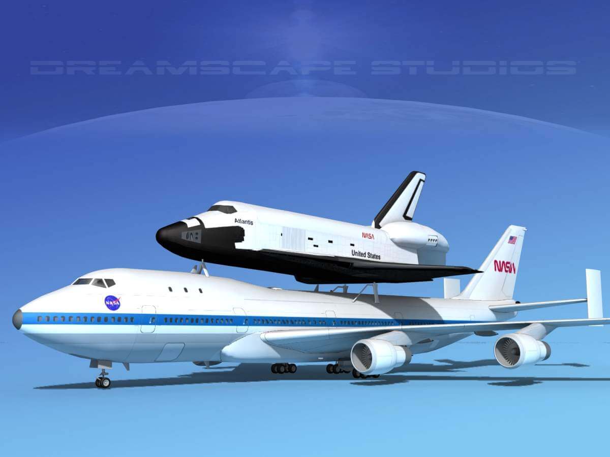 Space Shuttle Atlantis Transport MP 2-2 747 3D Model by Dreamscape Studios
