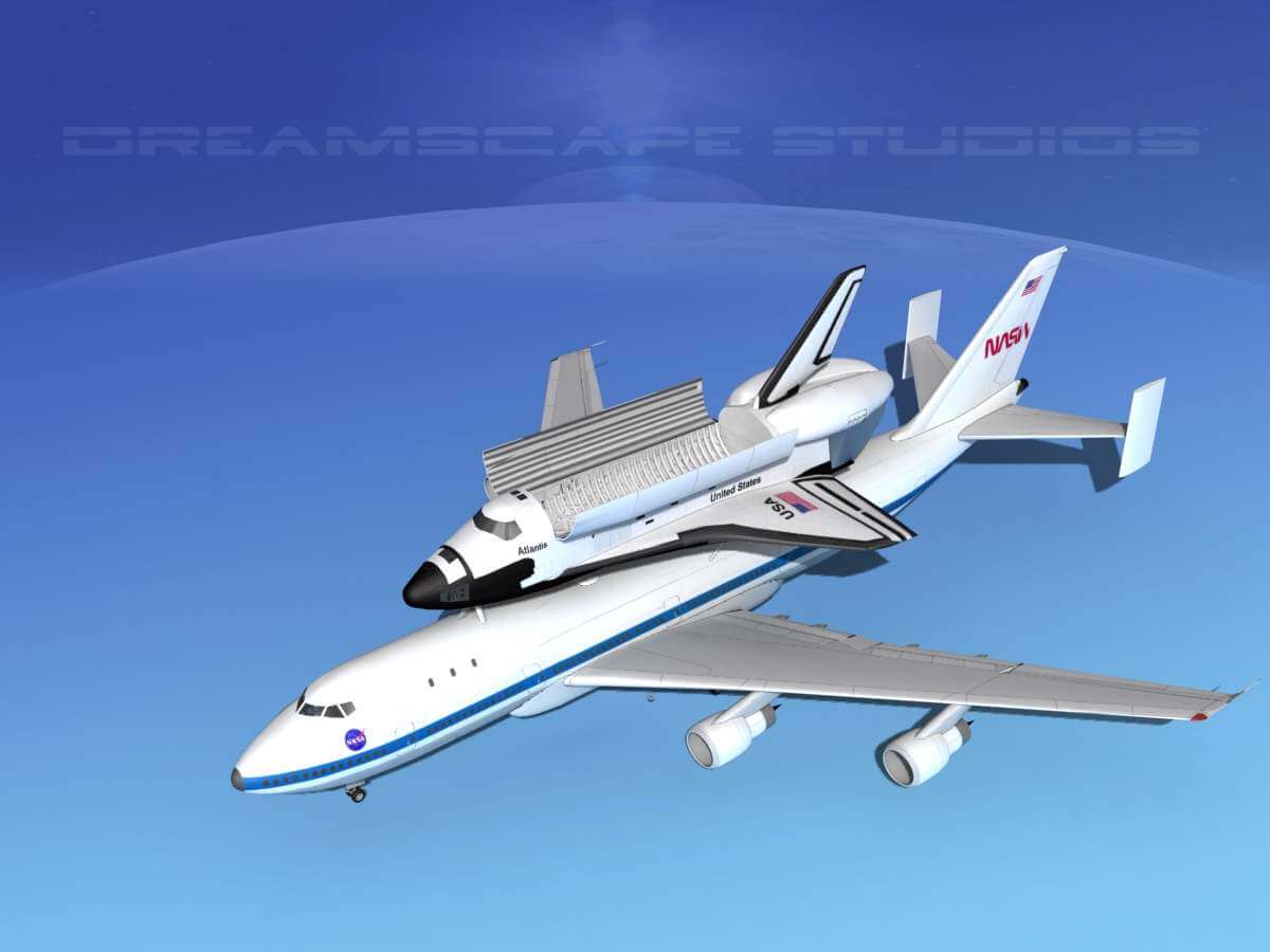 Space Shuttle Atlantis Transport MP 2-2 747 3D Model by Dreamscape Studios