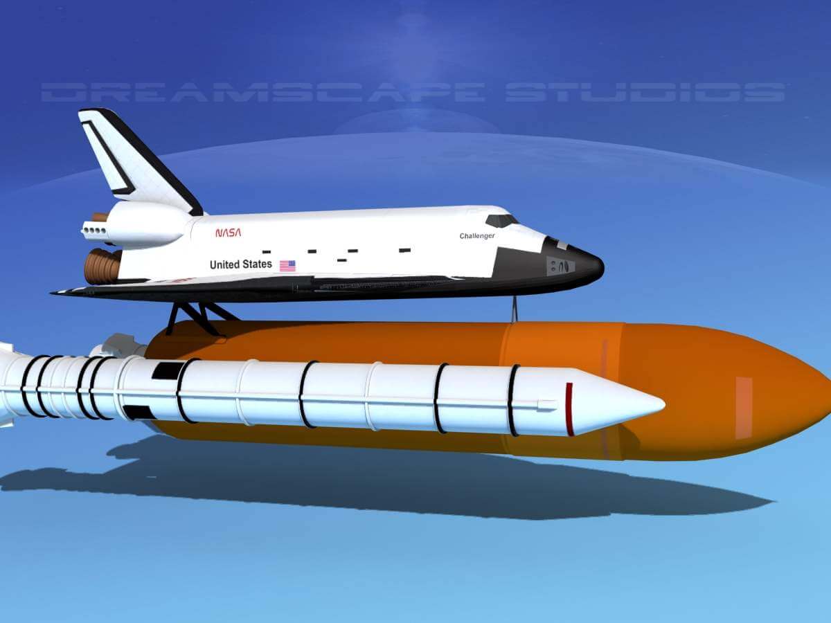 Space Shuttle Challenger Launch MP 2-1 3D Model by Dreamscape Studios