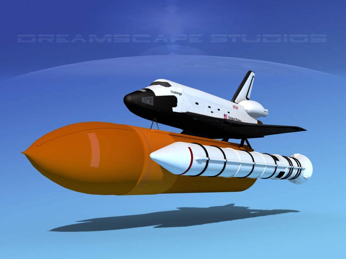 Space Shuttle Challenger MP 2-1 Launch 3D Model by Dreamscape Studios
