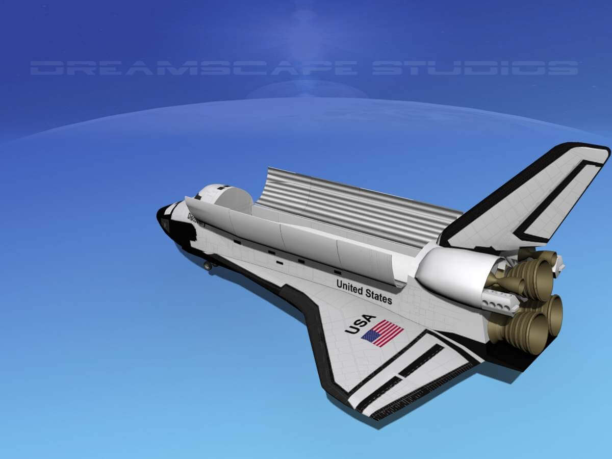 Space Shuttle Discovery MP 2-3 Landing 3D Model by Dreamscape Studios