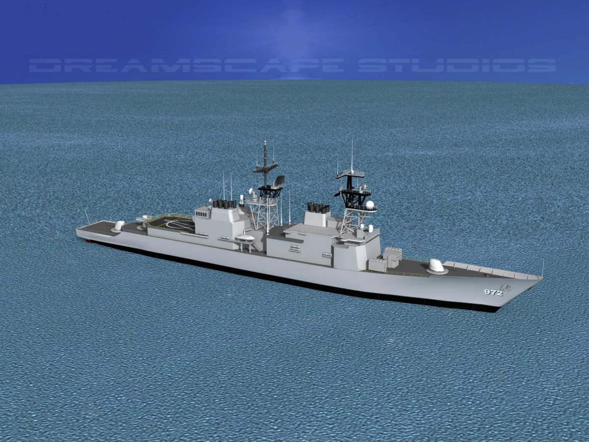 Spruance Class DD973 USS John Young - 3D Model by Dreamscape Studios
