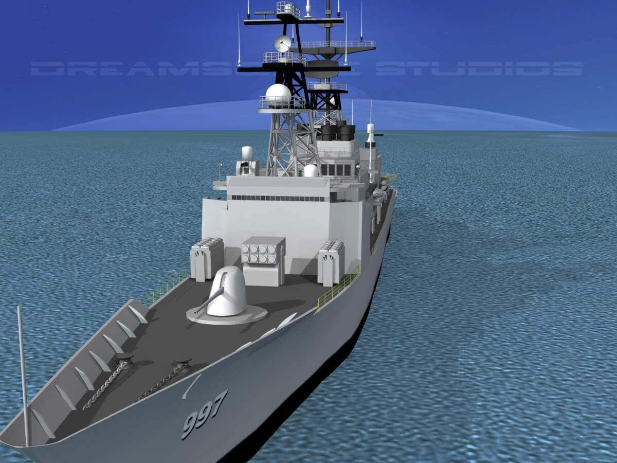 Spruance Class DD973 USS John Young - 3D Model by Dreamscape Studios