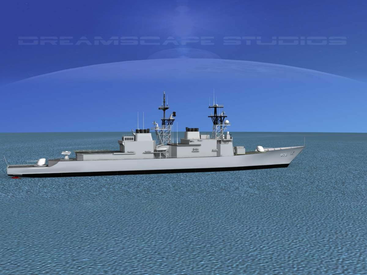 Spruance Class DD976 USS Merrill - 3D Model by Dreamscape Studios