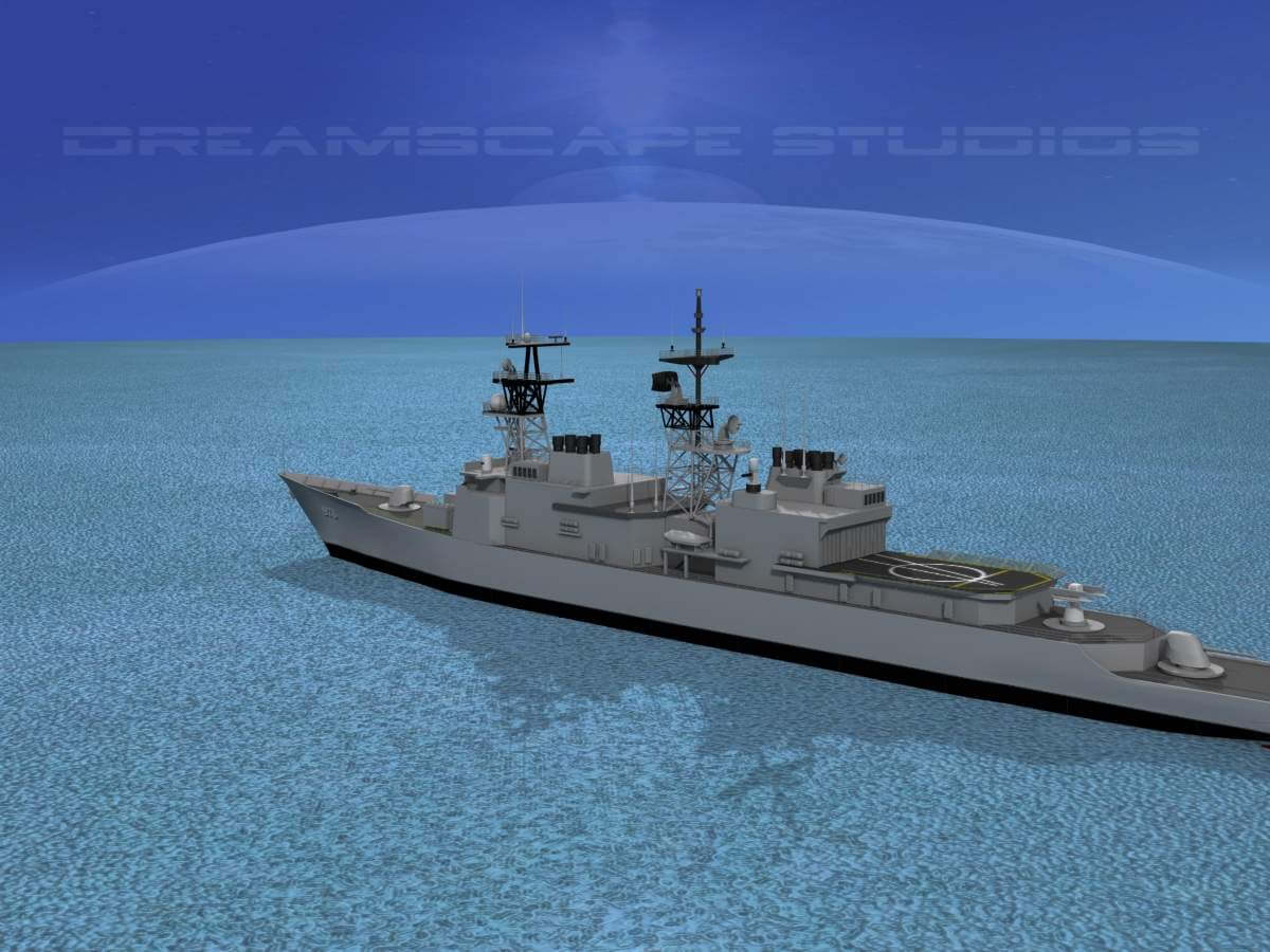 Spruance Class DD976 USS Merrill - 3D Model by Dreamscape Studios