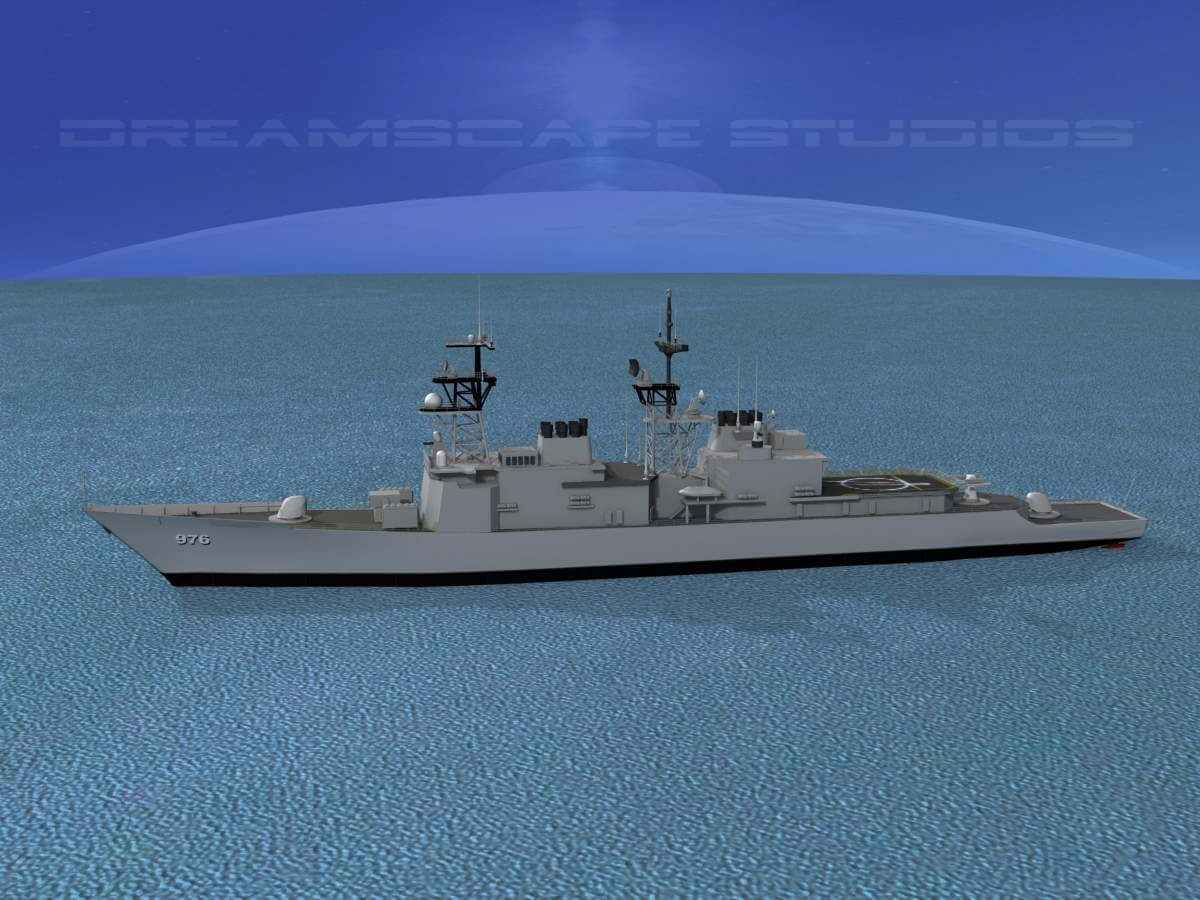 Spruance Class DD976 USS Merrill - 3D Model by Dreamscape Studios