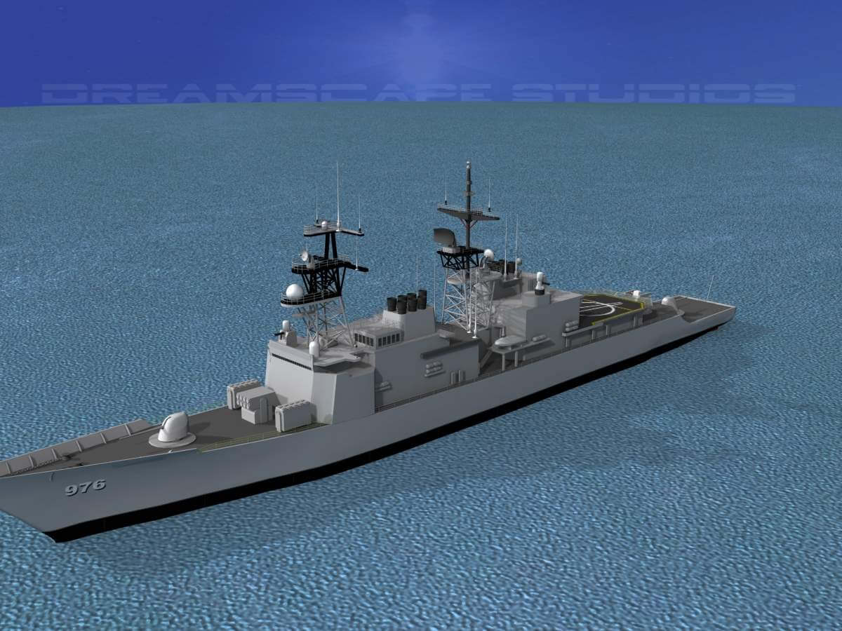 Spruance Class DD976 USS Merrill - 3D Model by Dreamscape Studios