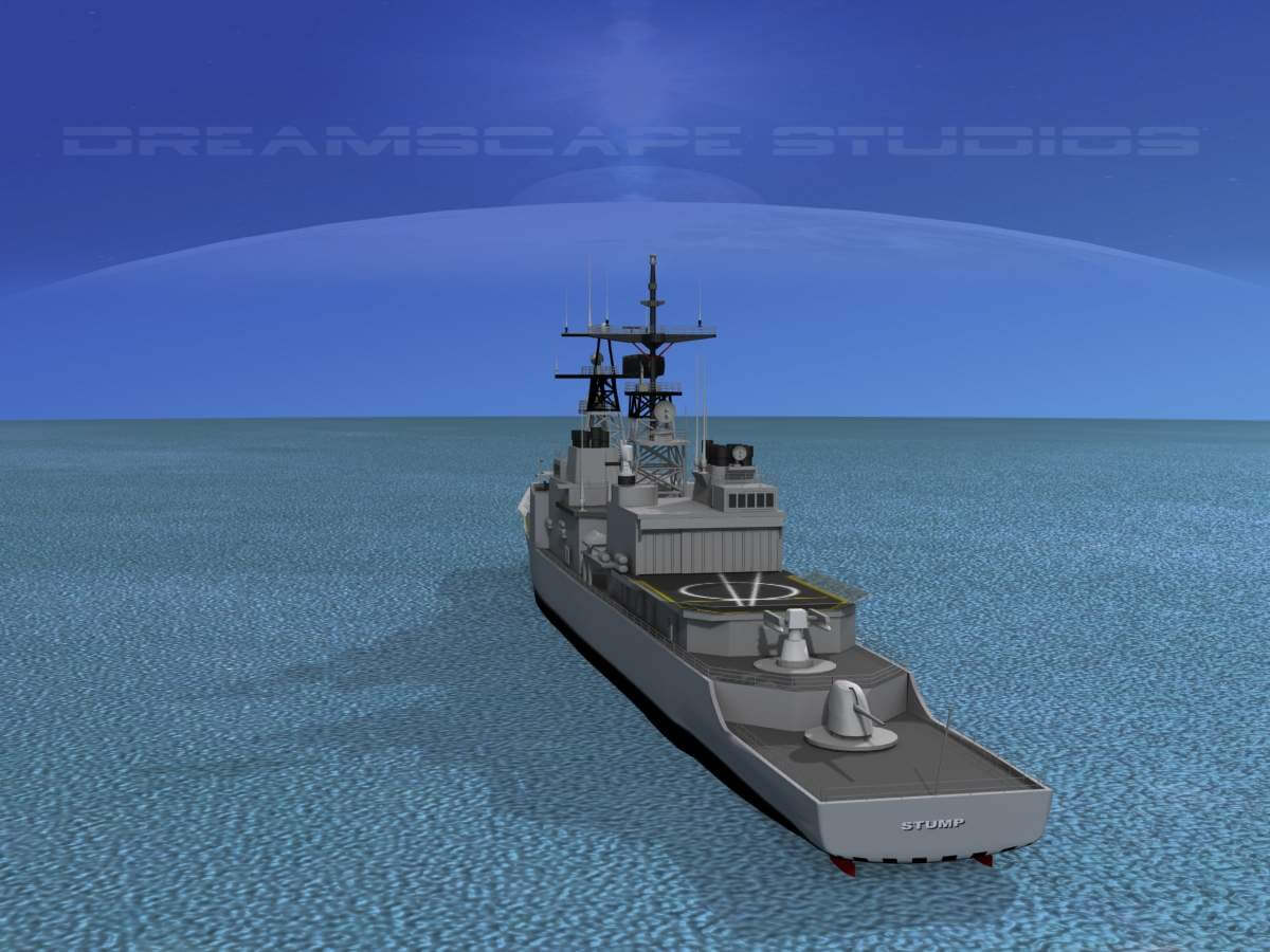 Spruance Class DD978 USS Stump - 3D Model by Dreamscape Studios