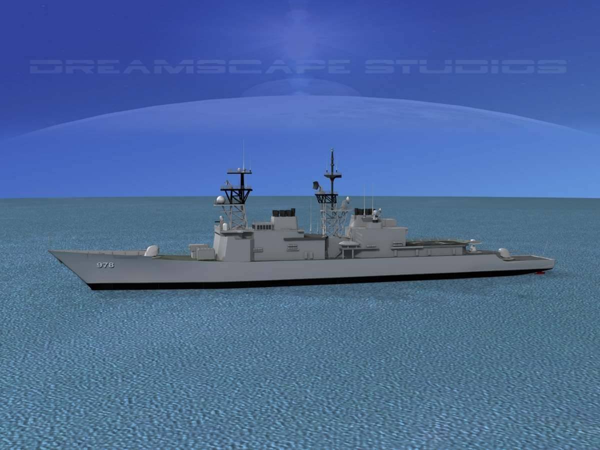 Spruance Class DD978 USS Stump - 3D Model by Dreamscape Studios
