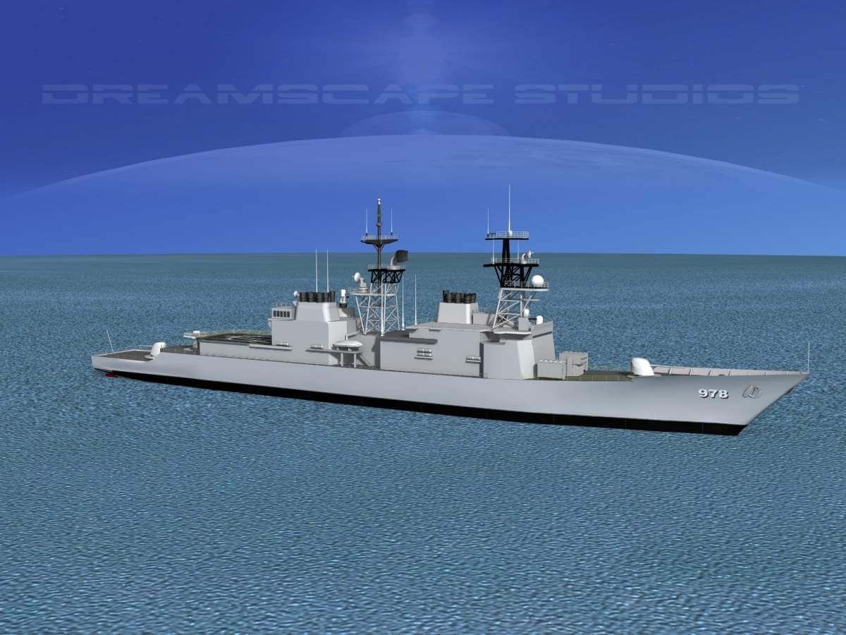 Spruance Class DD978 USS Stump - 3D Model by Dreamscape Studios