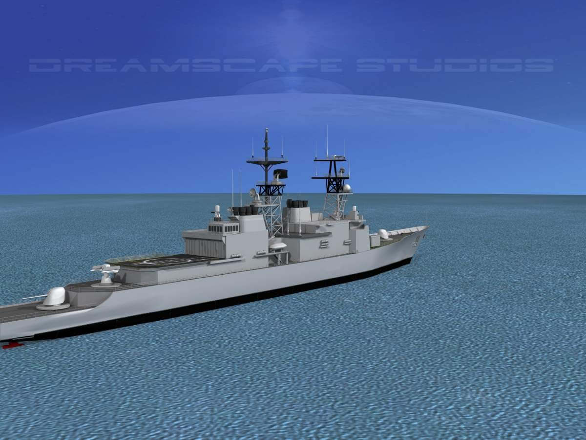 Spruance Class DD982 USS Nicholson - 3D Model by Dreamscape Studios