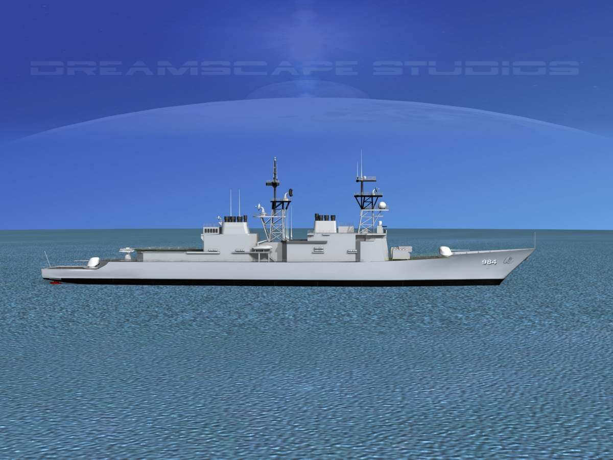 Spruance Class DD984 USS Leftwich - 3D Model by Dreamscape Studios