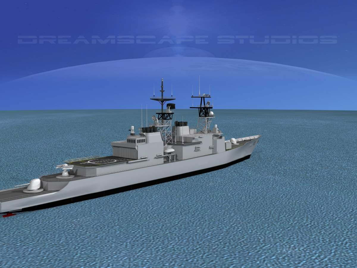 Spruance Class DD984 USS Leftwich - 3D Model by Dreamscape Studios