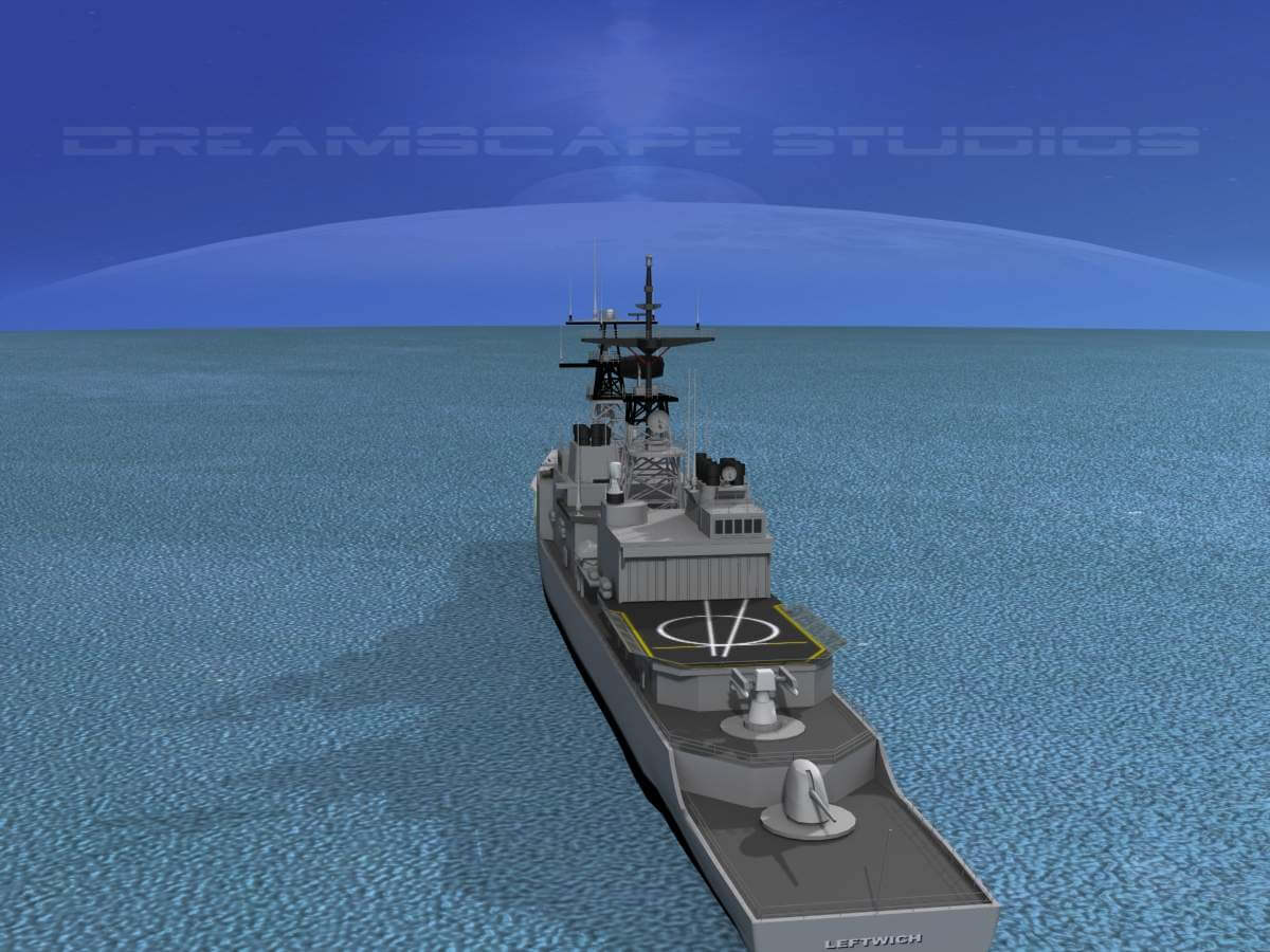 Spruance Class DD984 USS Leftwich - 3D Model by Dreamscape Studios