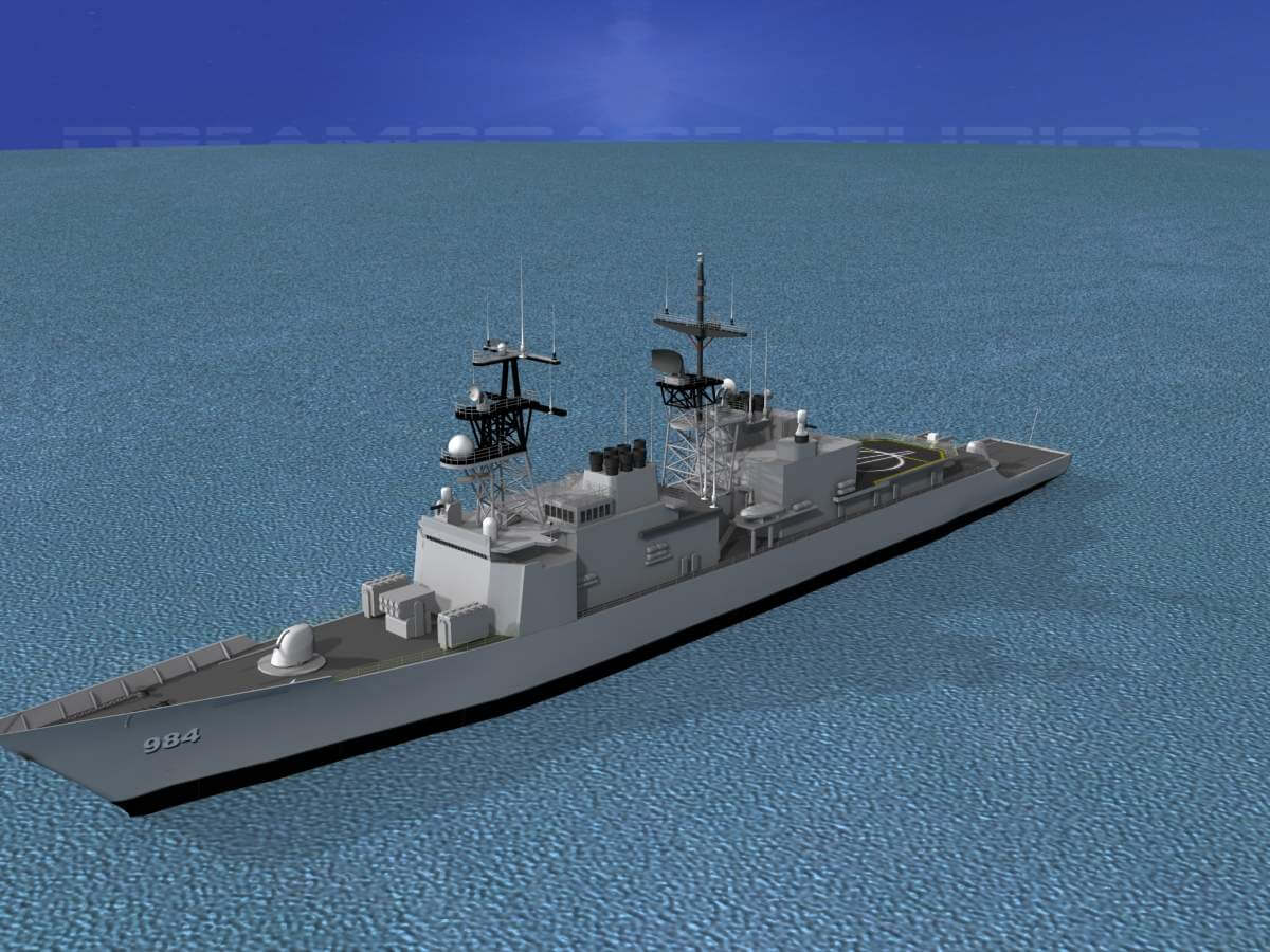 Spruance Class DD984 USS Leftwich - 3D Model by Dreamscape Studios