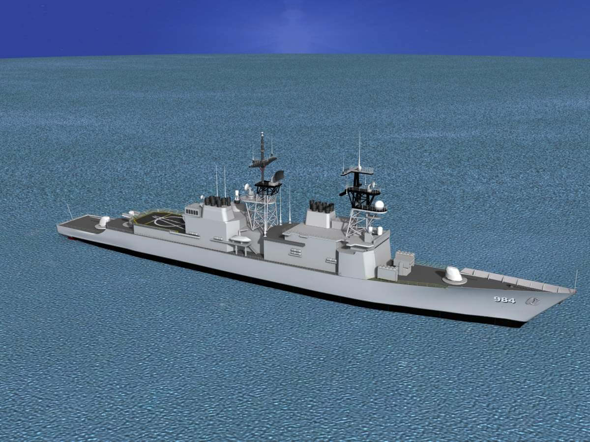 Spruance Class DD984 USS Leftwich - 3D Model by Dreamscape Studios