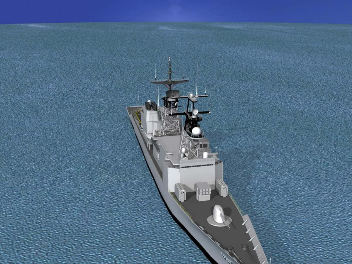 Spruance Class DD985 USS Cushing - 3D Model by Dreamscape Studios