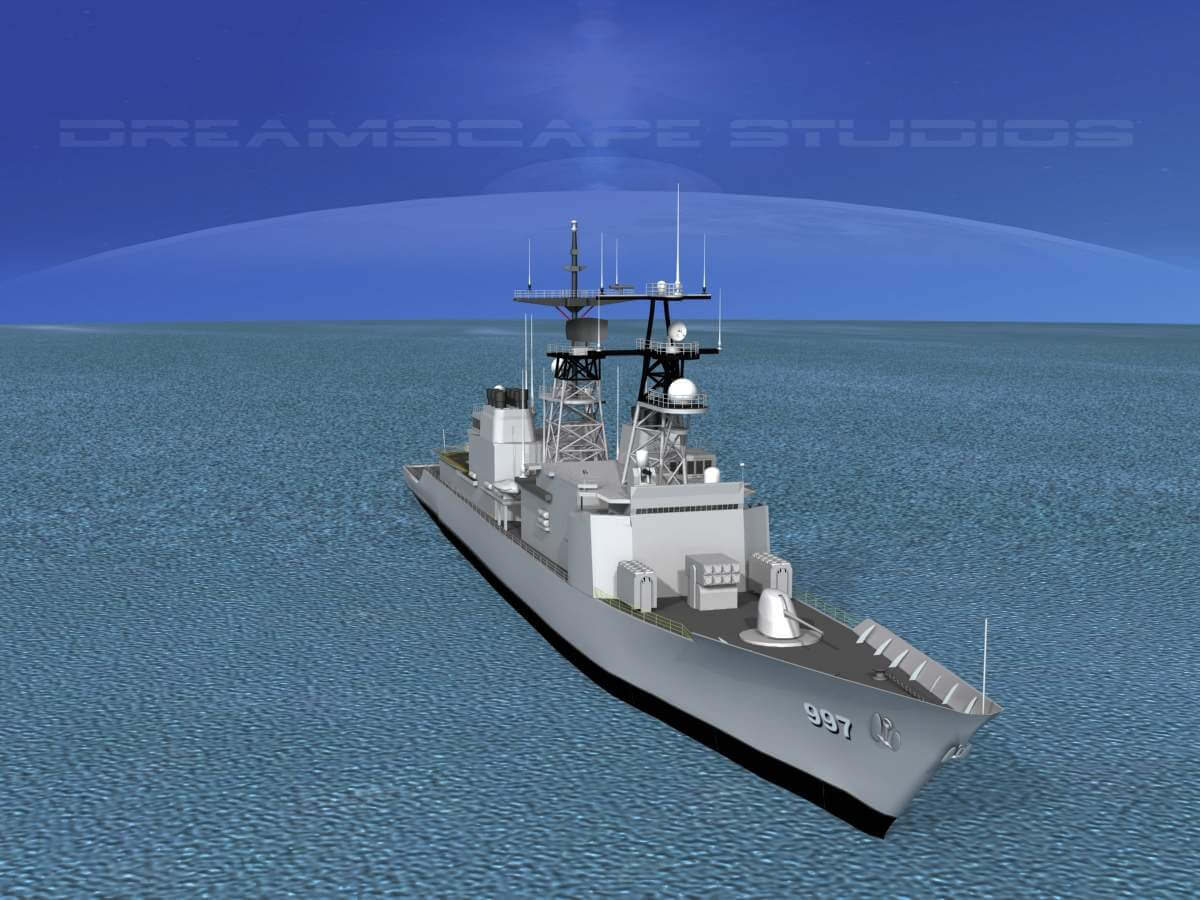 Spruance Class DD997 USS Hayler - 3D Model by Dreamscape Studios