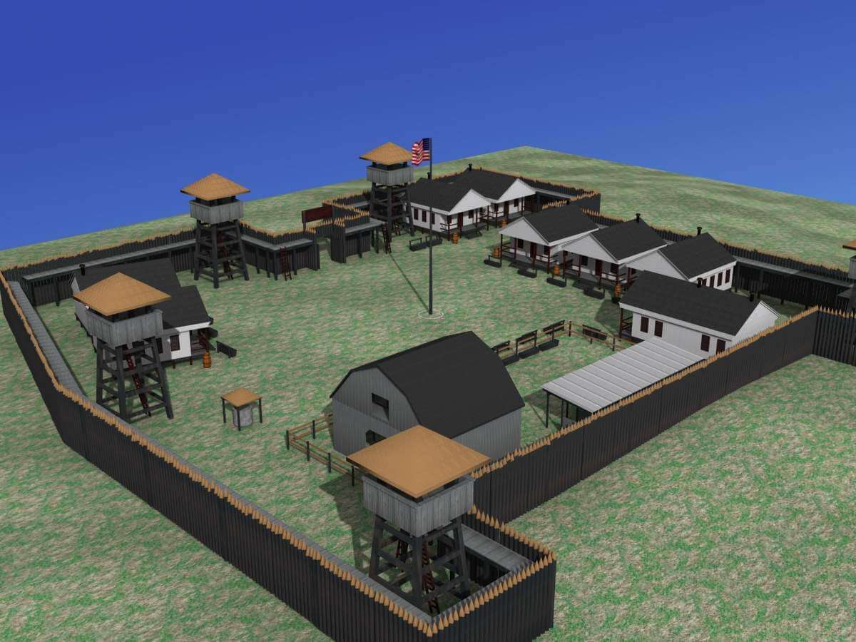 Stockade Fort - 3D Model by Dreamscape Studios