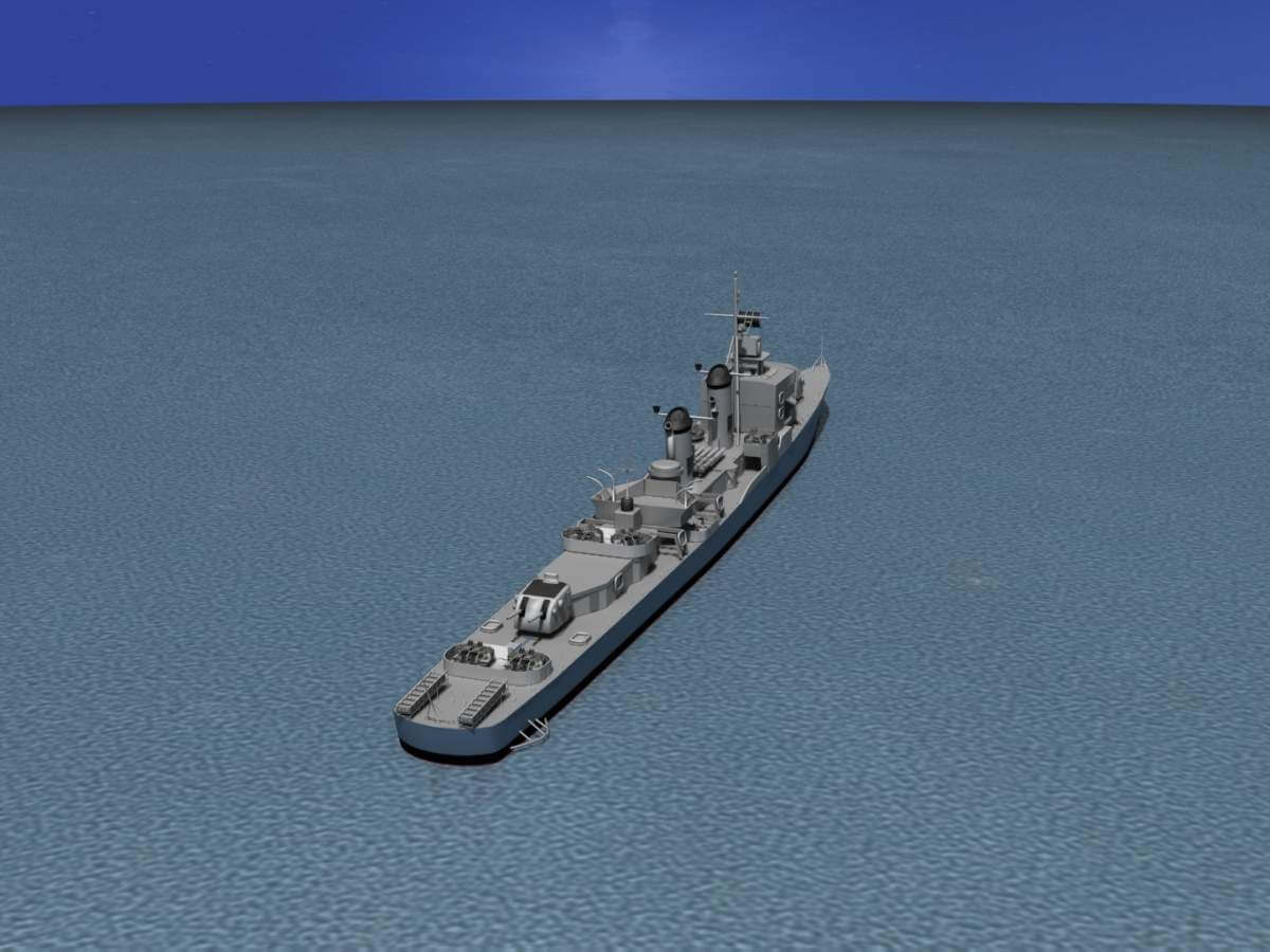 Sumner Class Destroyer DD694 USS Ingraham - 3D Model by Dreamscape Studios