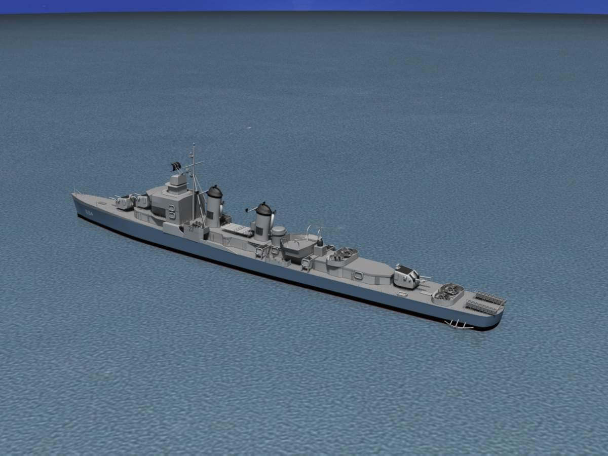 Sumner Class Destroyer DD694 USS Ingraham - 3D Model by Dreamscape Studios
