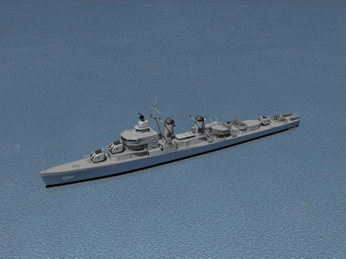 Sumner Class Destroyer DD694 USS Ingraham - 3D Model by Dreamscape Studios