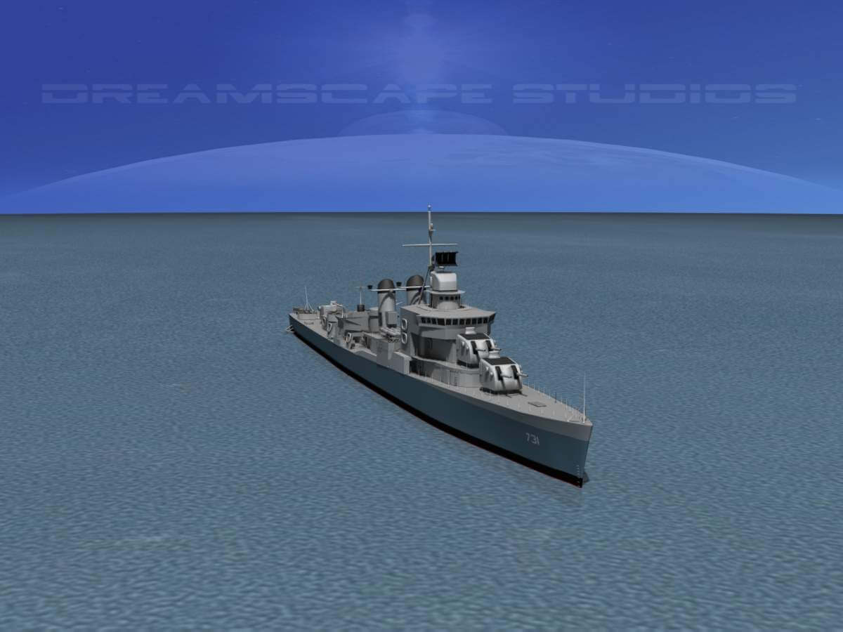 Sumner Class Destroyer DD731 USS Maddox - 3D Model by Dreamscape Studios