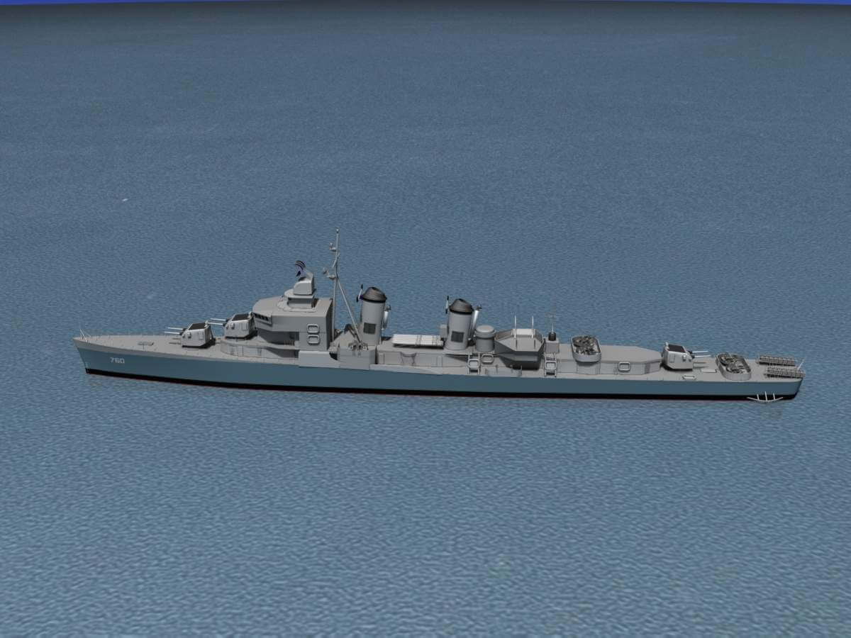 Sumner Class Destroyer DD760 John W Thomason - 3D Model by Dreamscape ...
