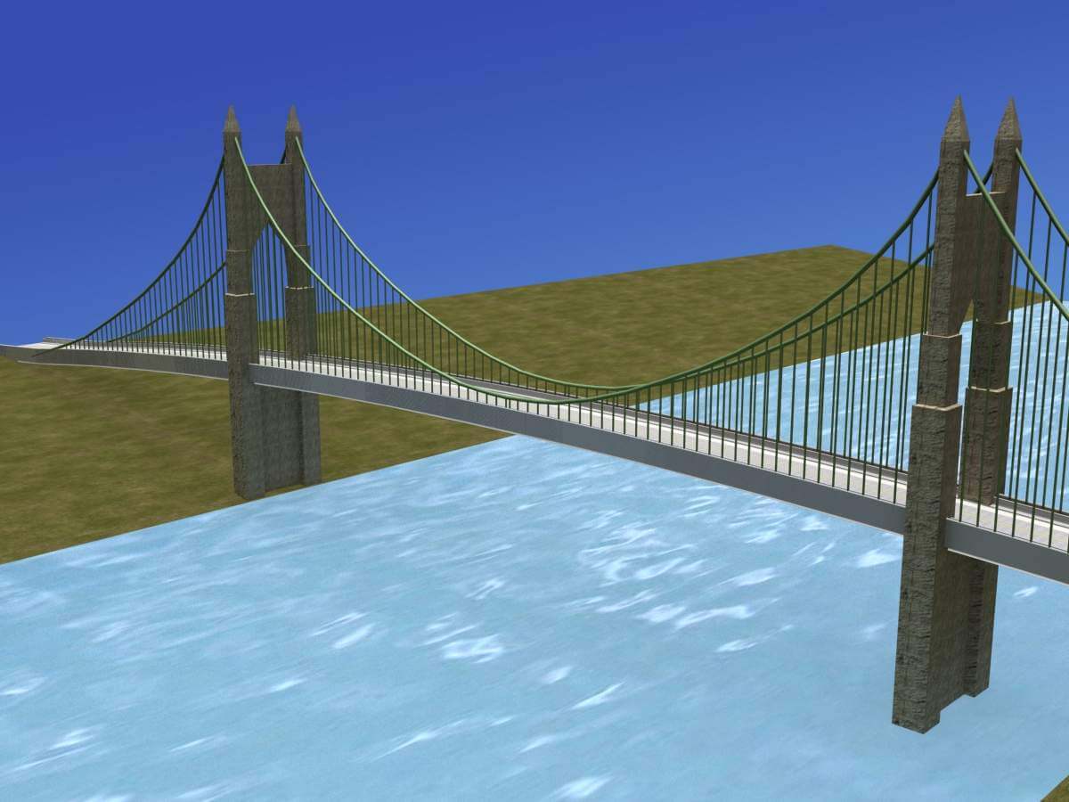 Suspension Bridge 1 - 3D Model by Dreamscape Studios