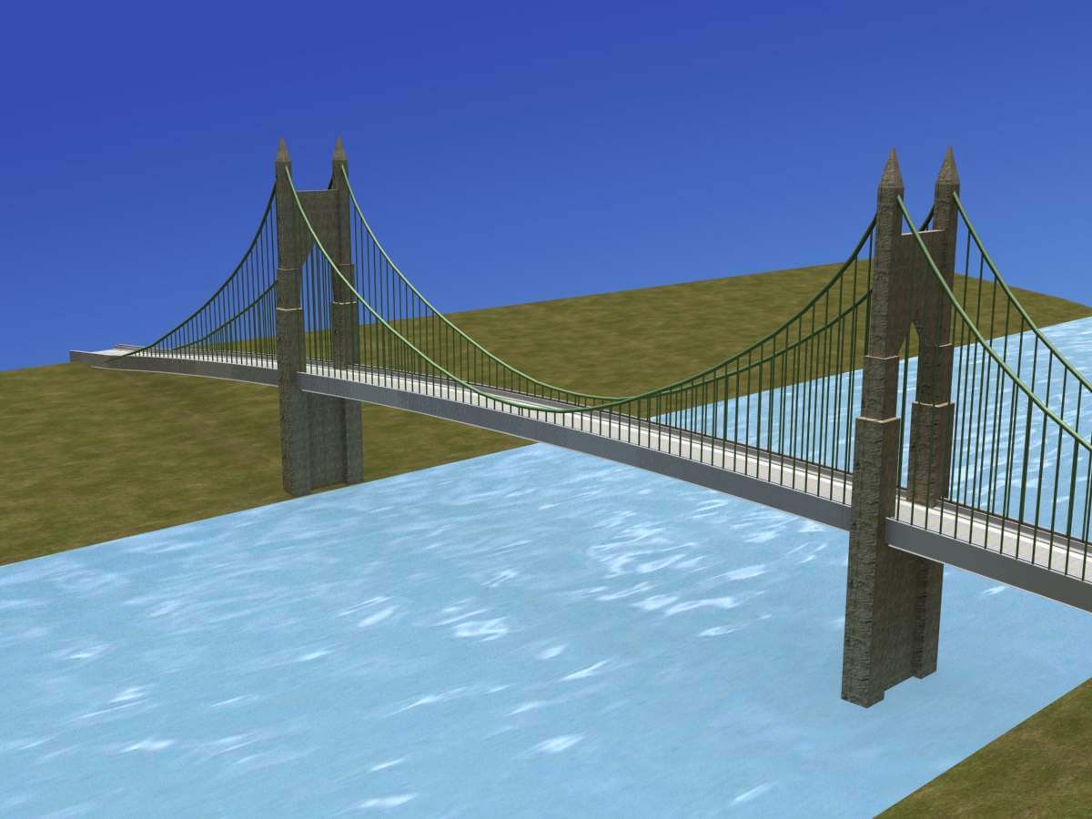Suspension Bridge 1 - 3D Model by Dreamscape Studios
