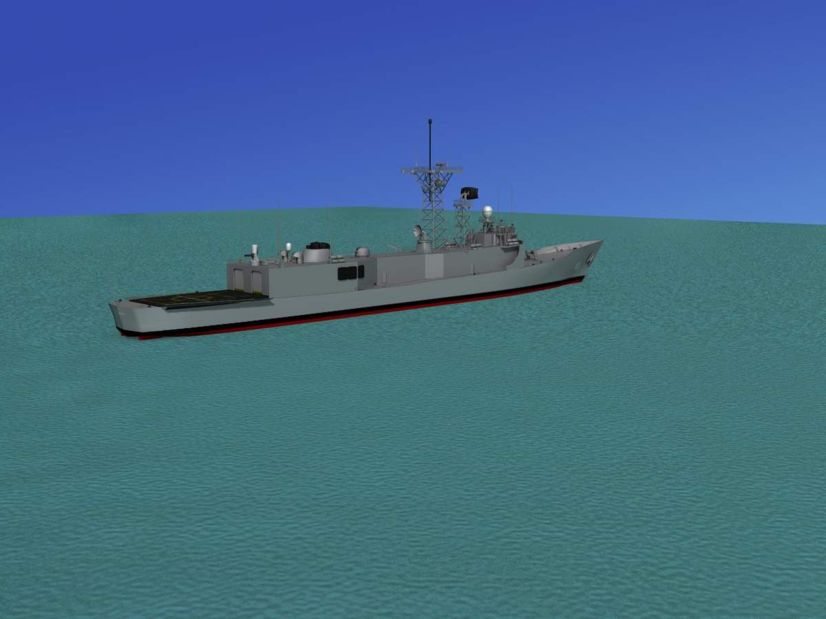 USS McClusky Hazard Perry Class Frigate - 3D Model by Dreamscape Studios