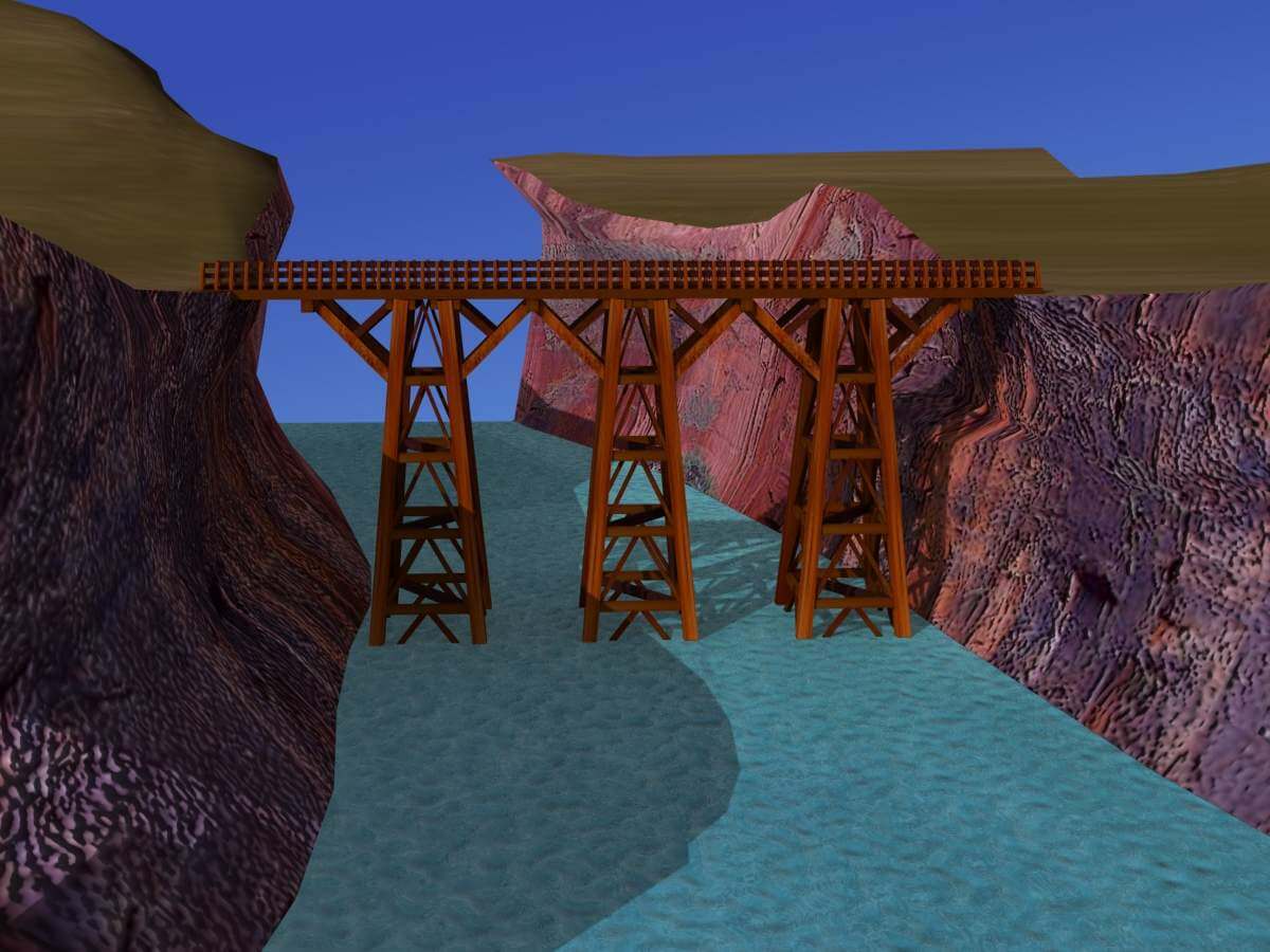 Wooden Truss Bridge - 3D Model by Dreamscape Studios