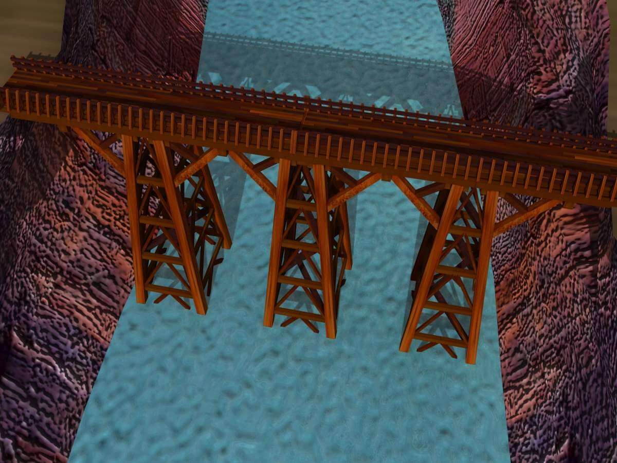 Wooden Truss Bridge - 3D Model by Dreamscape Studios