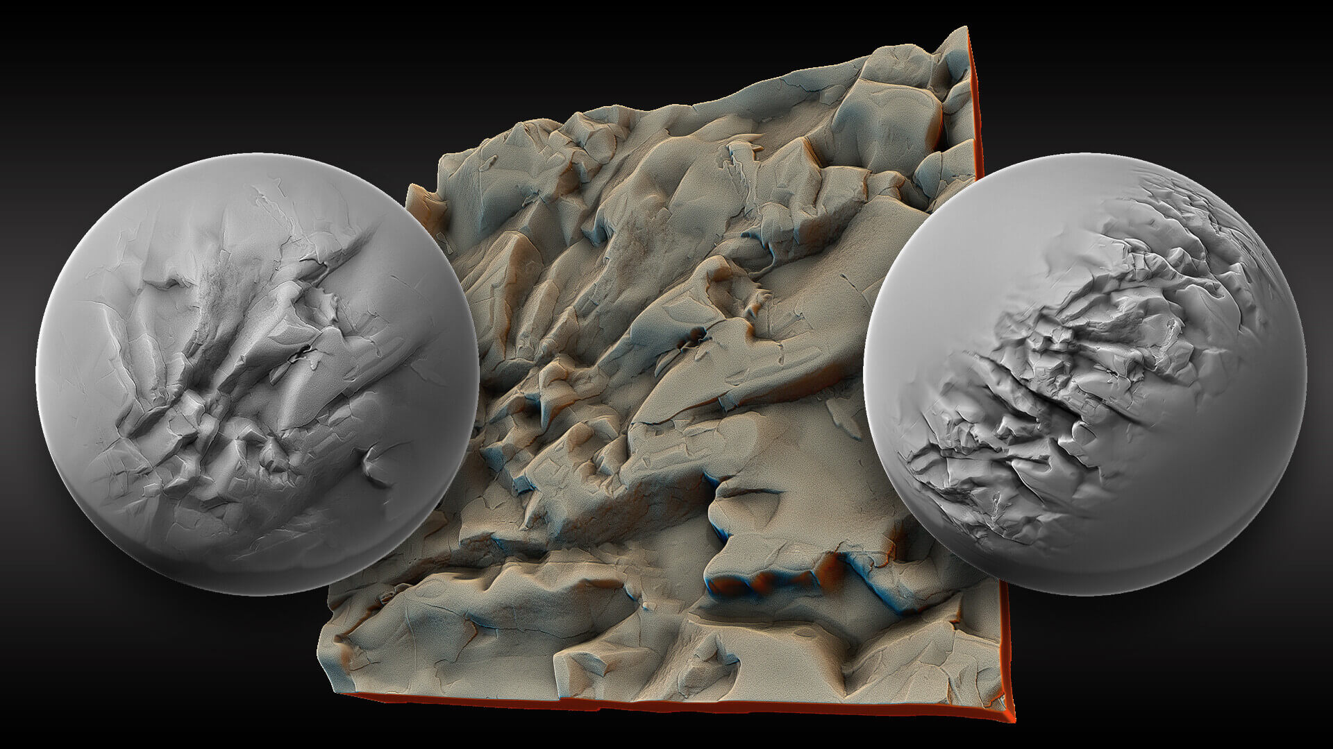 HQ Terrain/Rock Sculpt Seamless Zbrush Brushes + Alphas V1 - Brush or ...