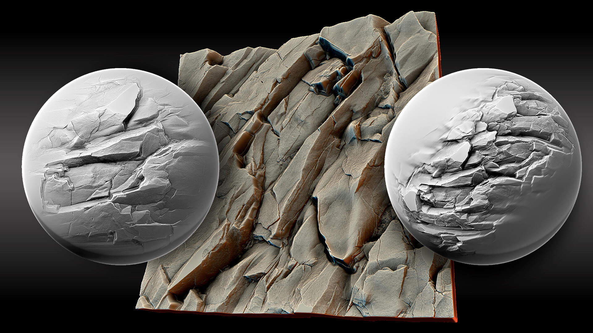 HQ Terrain/Rock Sculpt Seamless Zbrush Brushes + Alphas V2 - Brush or ...