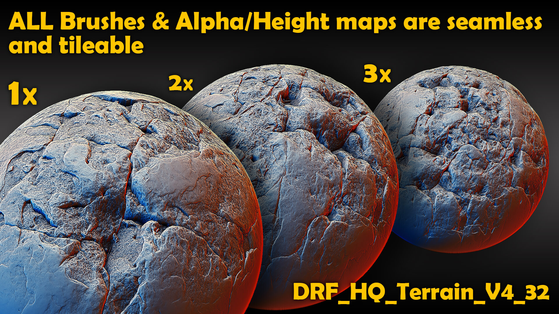 HQ Terrain/Rock Sculpt Seamless Zbrush Brushes + Alphas V4 - Brush or ...