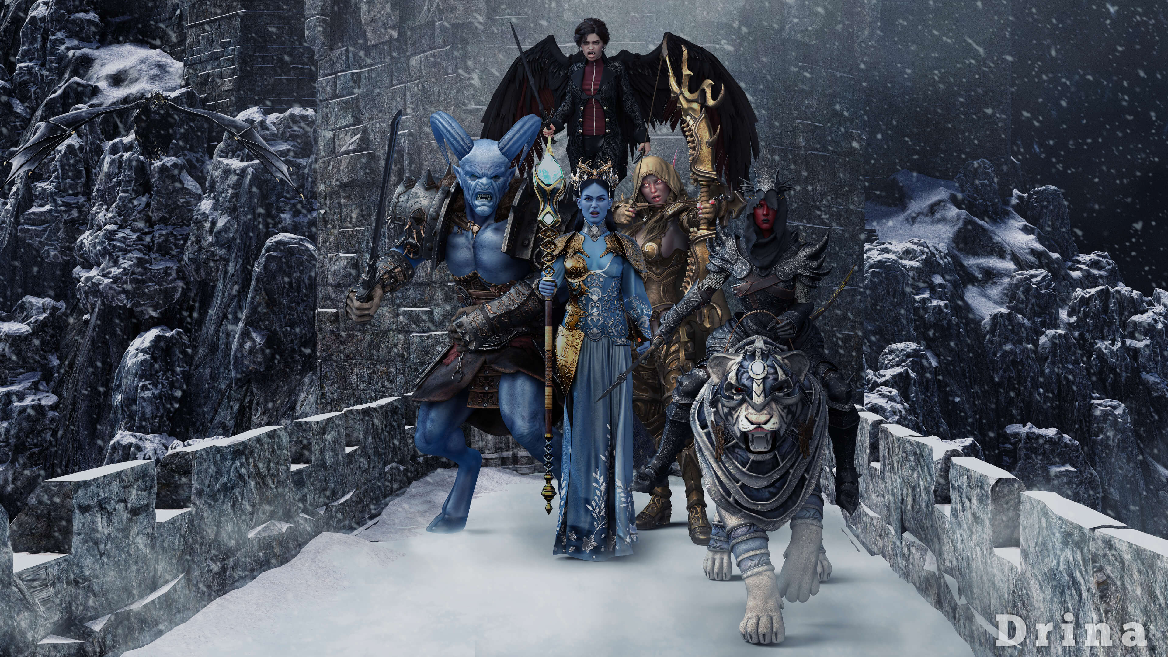 Defense of the Castle 3D Render, Digital Art by Drina