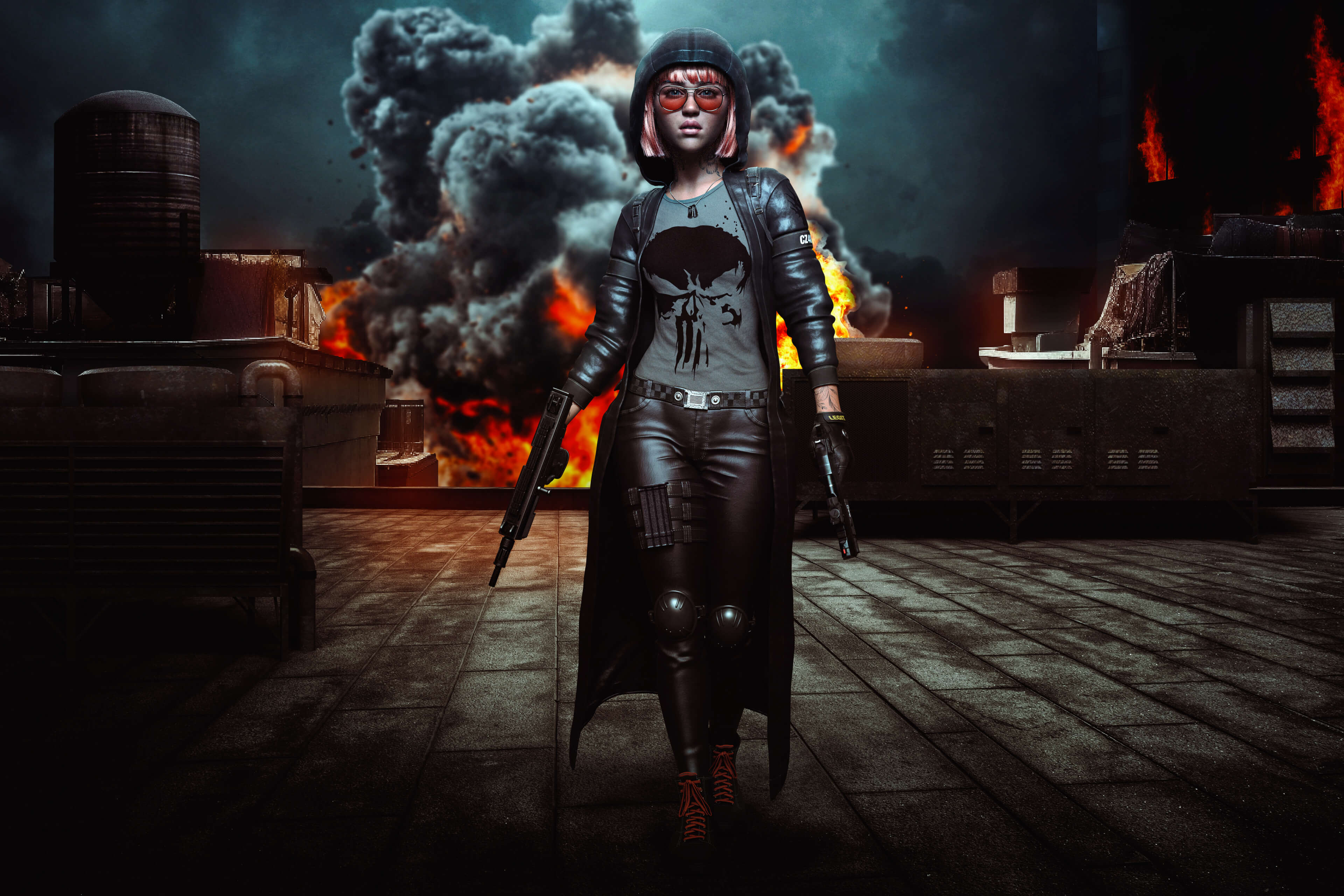 Punisher 3D Render, Digital Art by Drina