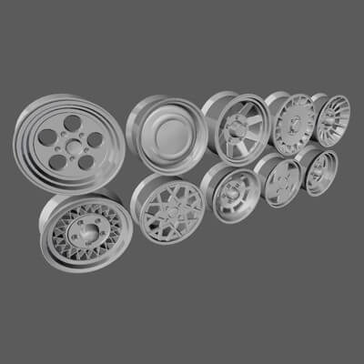10 Rims Pack For Cars - 3D Model by DriverUA